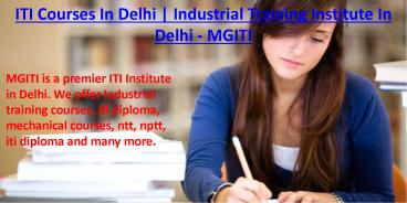 ITI Courses In Delhi | Industrial Training Institute In Delhi - MGITI ...