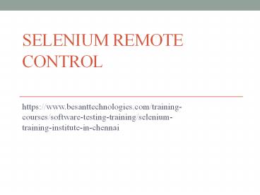 selenium presentation | free to download