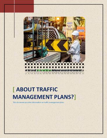 What Can You Understand By Traffic Management Plans? presentation ...