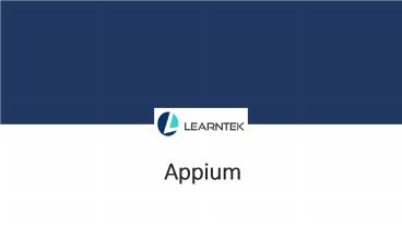 Appium Training presentation | free to download