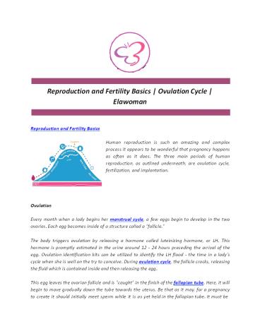 PPT – Reproduction and Fertility Basics | Ovulation Cycle | Elawoman ...