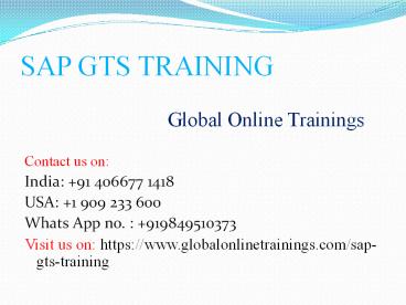 PPT – SAP GTS Training | SAP Global Trade Services Online Training ...