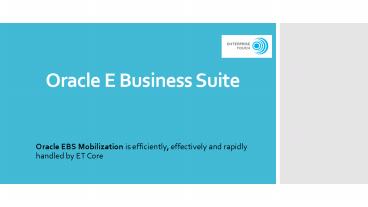 Oracle E Business Suite presentation | free to download