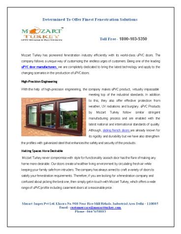 PPT – upvc window manufacturers PowerPoint presentation | free to ...