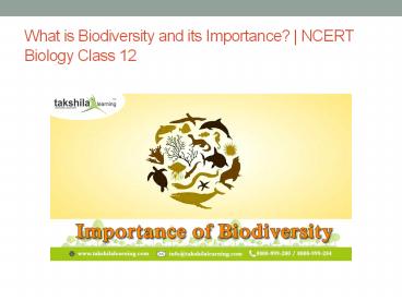 What is Biodiversity and its Importance? | NCERT Biology Class 12 ...