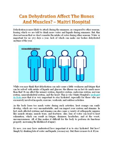 Can Dehydration Affect The Bones And Muscles? - Maitri Hospital ...