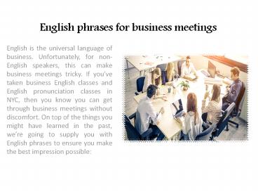 English phrases for business meetings presentation | free to download