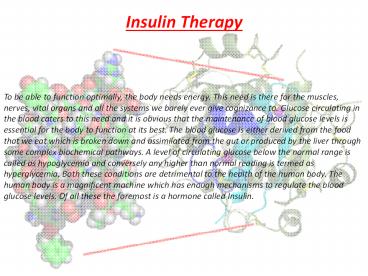 Insulin Therapy presentation | free to download