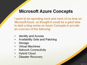Microsoft Azure Concepts presentation | free to download