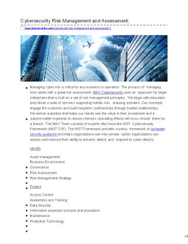 Cybersecurity Risk Management and Assessment: presentation | free to ...