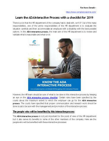 PPT – Learn the ADA Interactive Process with a checklist for 2019 ...
