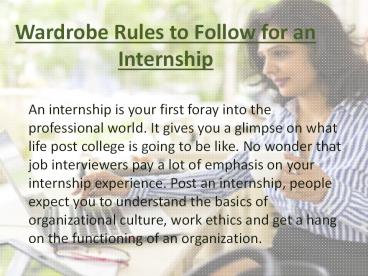 PPT – Wardrobe Rules for an intern | Office Wear for internship ...