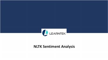 NLTK Sentiment Analysis presentation | free to download