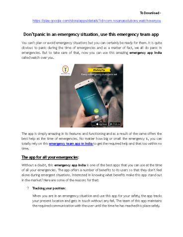 PPT – Don’t panic in an emergency situation, use this emergency team ...