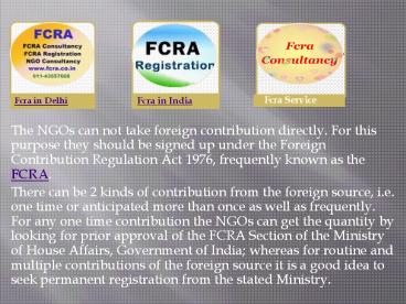Fcra Registration in India presentation | free to download