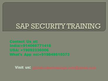 SAP Security Training | SAP Security Online Training - GOT presentation ...
