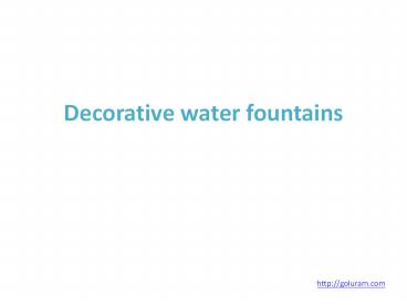 Water Fountains presentation | free to download