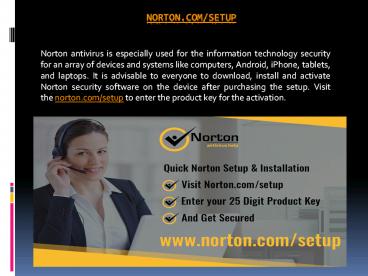 norton.com/setup | Start the Installation process of Norton setup or ...