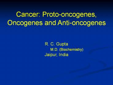 Cancer and oncogenesis presentation | free to download