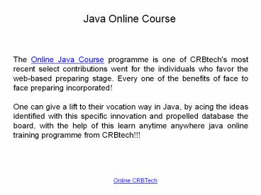 Best Java Online Course with 100% Job Guarantee presentation | free to ...