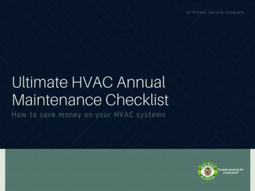 PPT – Ultimate HVAC Annual Maintenance Checklist PowerPoint presentation | free to download - id ...