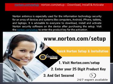 norton.com/setup | Steps for Downloading & Enter the product key for ...