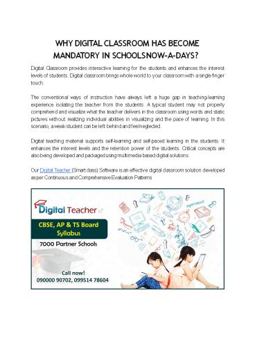 DiGi Class - Smart School Education | Digital Teacher presentation ...