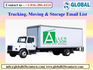 Trucking, Moving & Storage Email List presentation | free to download