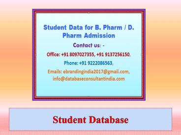 Student Database presentation | free to download