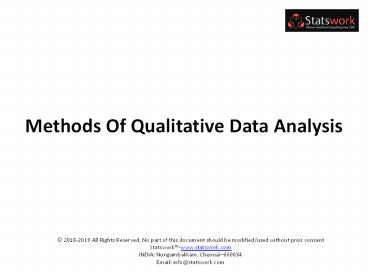 ﻿Methods Of Qualitative Data Analysis presentation | free to download