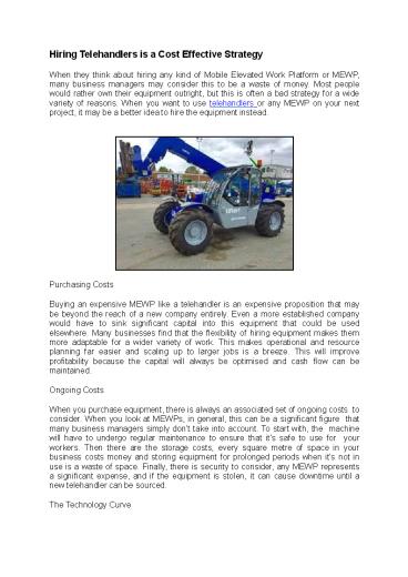 PPT – Hiring Telehandlers is a Cost Effective Strategy PowerPoint ...