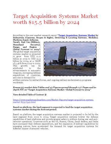 PPT – Target Acquisition Systems Market worth $15.5 billion by 2024 ...