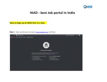 PPT – HIAD is the best job portal in india PowerPoint presentation ...
