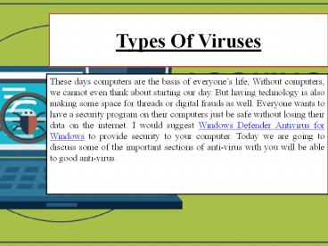 Types of Viruses You must Know presentation | free to download
