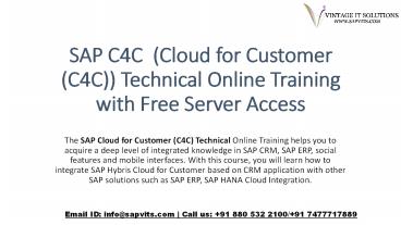 SAP C4C Online Training presentation | free to download