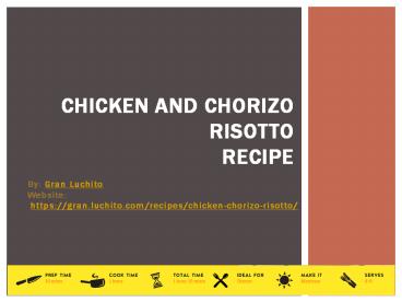 PPT – Chicken and Chorizo Risotto PowerPoint presentation | free to ...