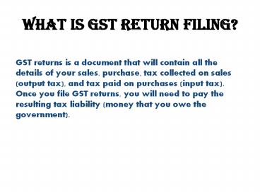 GST Return Filling presentation | free to download