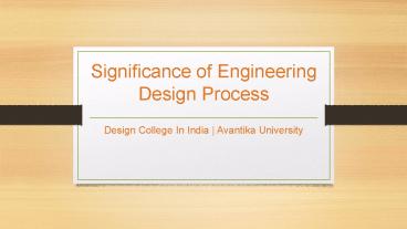 Engineering Design Process - Avantika University presentation | free to ...
