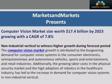 PPT – Computer Vision Market size worth $17.4 billion by 2023 growing ...