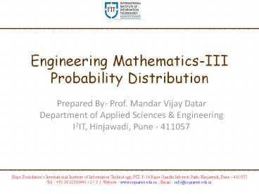 PPT – Engineering Mathematics Probability Distribution - Department of ...