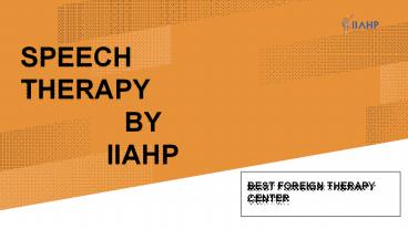 Speech Therapy presentation | free to download