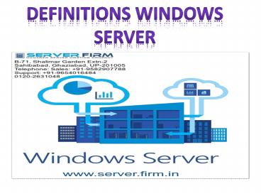 Definitions Windows Server presentation | free to download