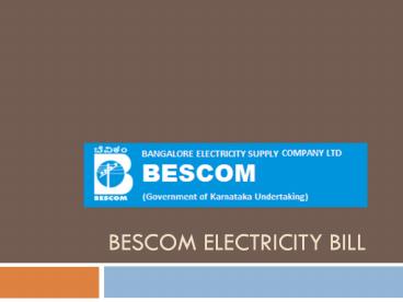 BESCOM Electricity Bill presentation | free to download
