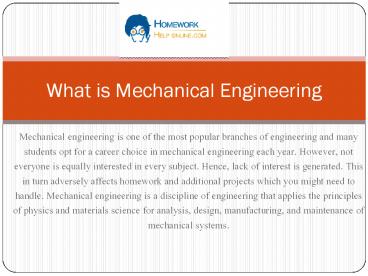 Mechanical Engineering presentation | free to download