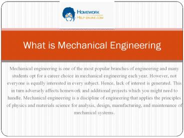 PPT – Mechanical Engineering (1) PowerPoint presentation | free to ...