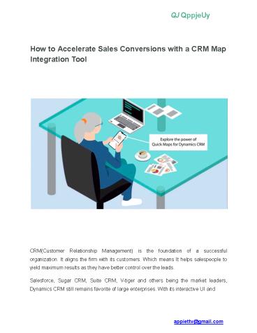 How to Accelerate Sales Conversions with a CRM Map Integration Tool presentation | free to download