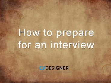 How to prepare for an interview presentation | free to download