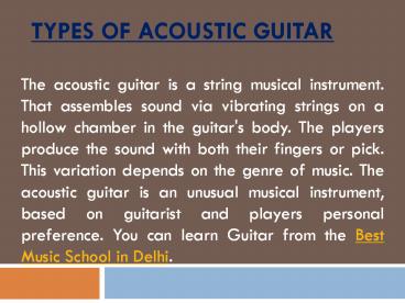 Types of Acoustic Guitar presentation | free to download