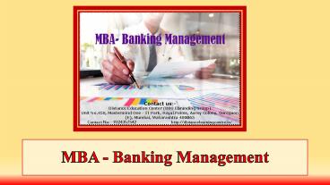 MBA - Banking Management presentation | free to download