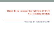 PPT – Overview Of Microsoft Dot Net Training Course PowerPoint presentation | free to download ...